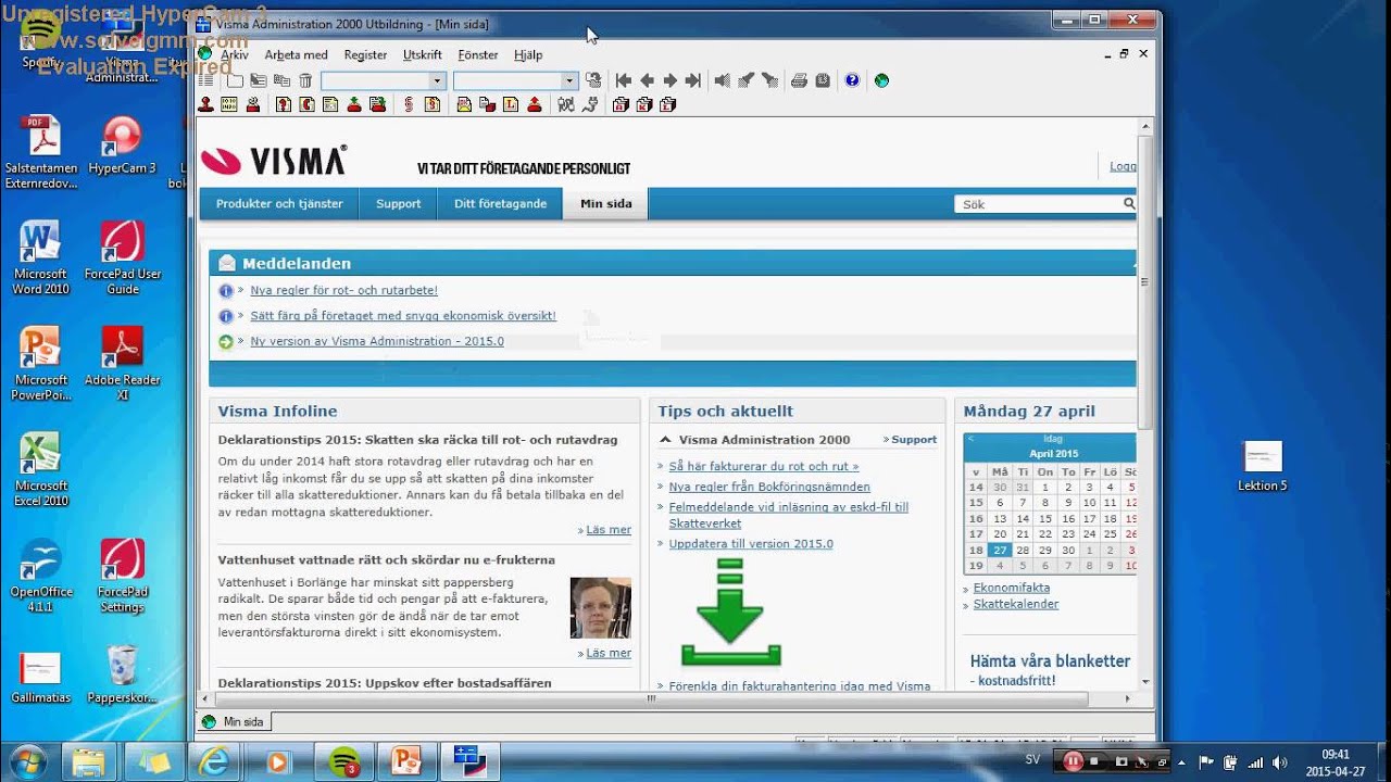 Redovisning 2: Introduktion till VISMA SPCS Administration 2000 - YouTube