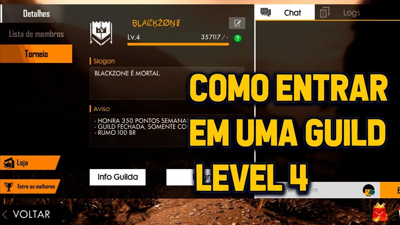 FREE FIRE - COMO ENTRAR EM UMA GUILDA LEVEL 4 - YouTube