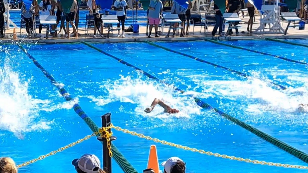 NFMHS swim team Class 3A Region 3 meet 10/31/24 boys 50 freestyle - YouTube