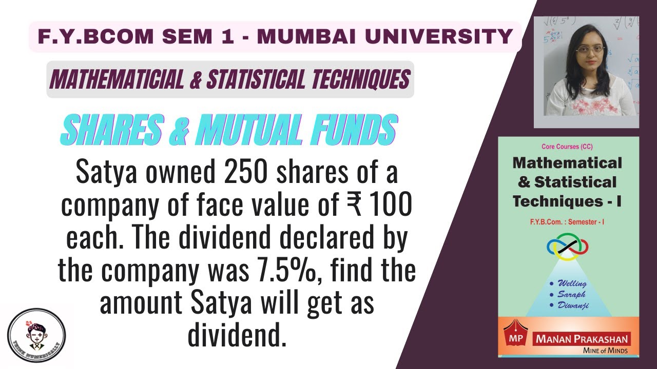Satya owned shares of a company of face value ₹100 each. Find the ...