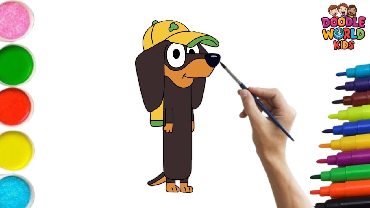 How to Draw a Cute Sausage Dog 🐶🌭 | Easy Cartoon Drawing for Kids ...