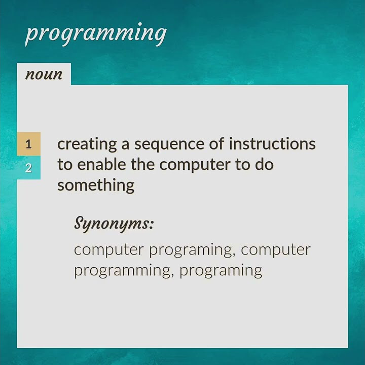 Programming | meaning of Programming - YouTube