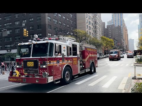 FDNY Squad 288 and Second Piece Taking Up From the Hi-Rise fire in ...