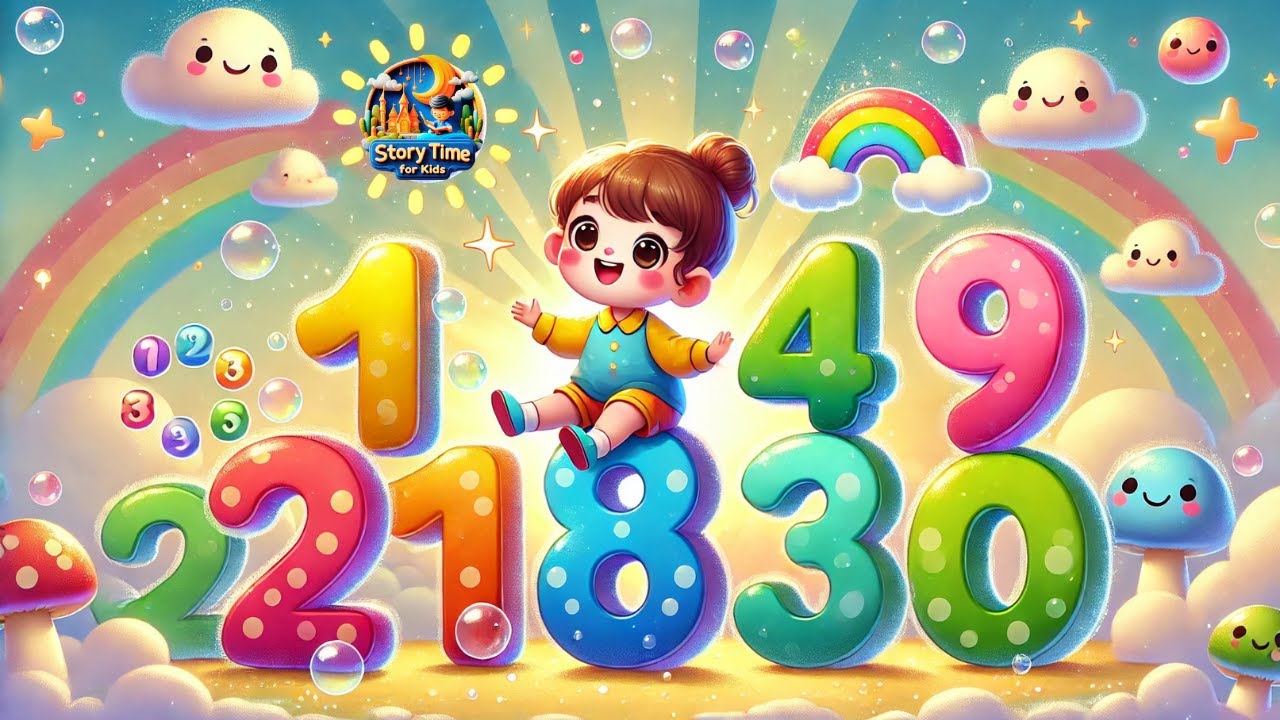 "Fun Cartoon Learning | Kid Sitting on Numbers 1 to 10 | Educational ...