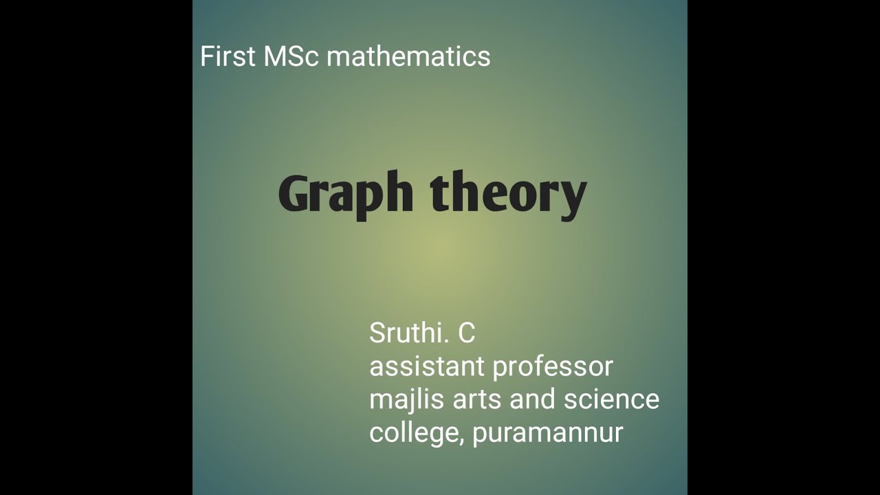 Graph theory/// first Msc mathematics - YouTube