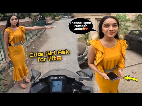 Cute Stranger Girl Asking For Lift😍Number Mil Gaya Aaj To💕Cute Stranger Girl Ka