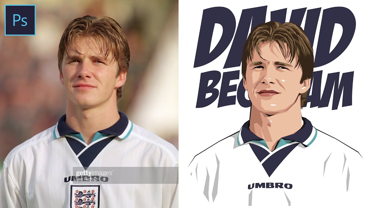 Speed Art David Beckham into Vector Art | using Photoshop - YouTube