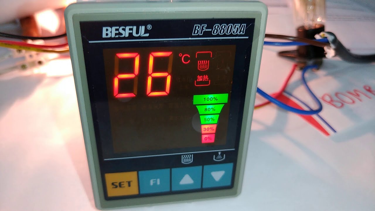 Configurando o controlador de nível de agua e temperatura BF-8805A - YouTube