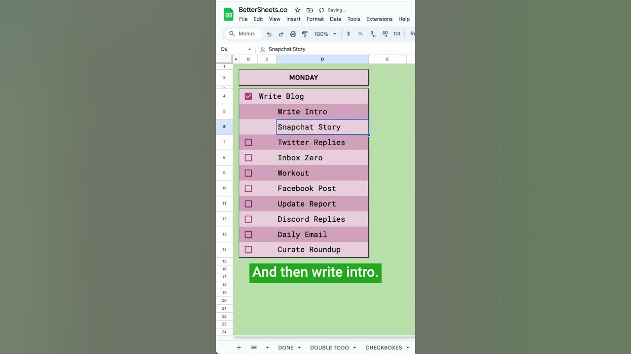 Create Checklist with Subtasks in Google Sheets - YouTube