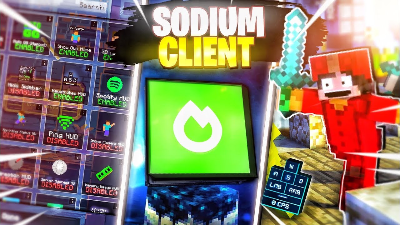 Finally Sodium client For Minecraft Pe 🔥 || BEST Client For MCPE 1.20 ...