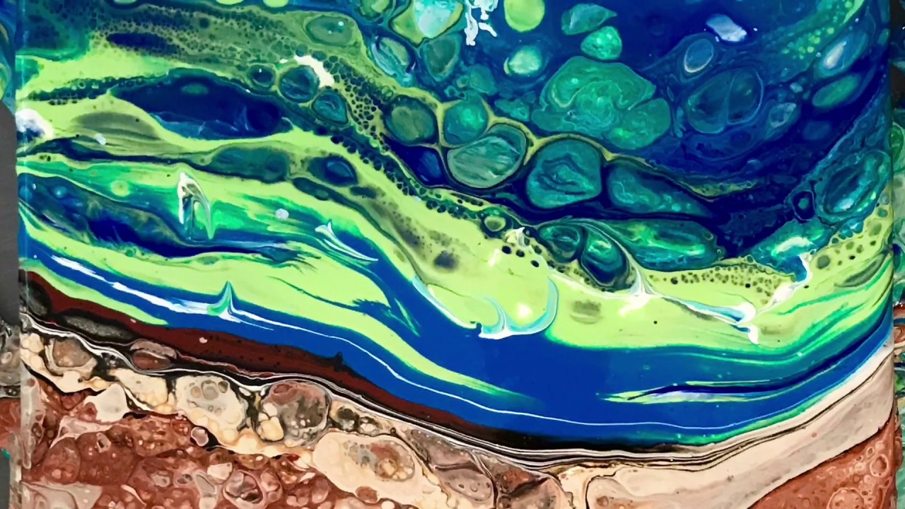 Awesome cells with acrylic paint pour - YouTube