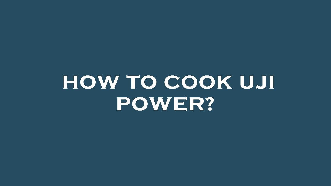 How to cook uji power? - YouTube