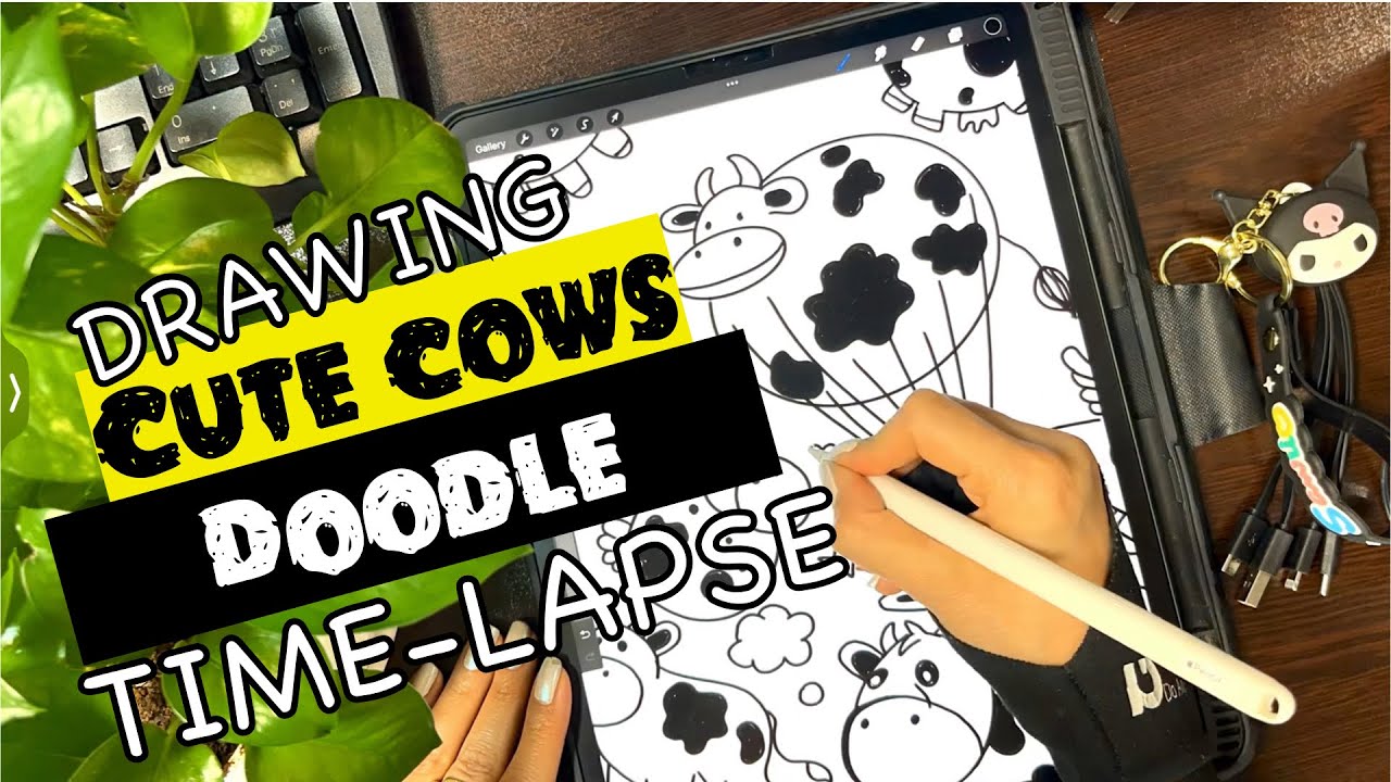 Adorable Cow Doodles: Procreate Time-Lapse Drawing - YouTube