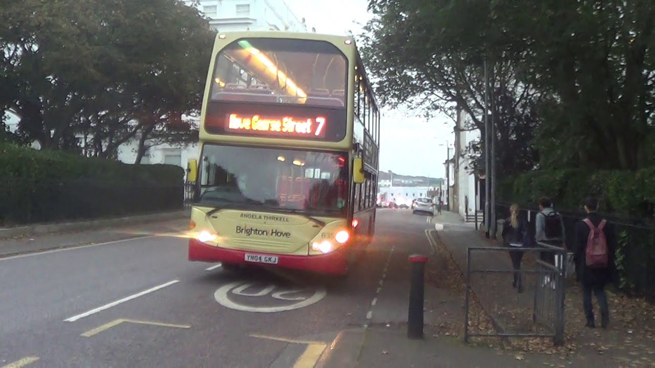 Brighton and Hove bus route 7 arriving at St Mary's Hall bus stop, 27th ...