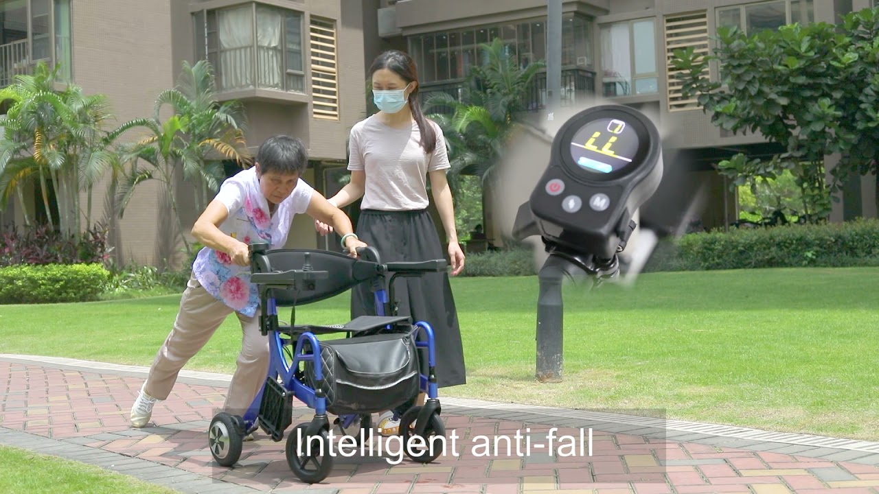 Multifunctional Smart electric walker rollator - YouTube