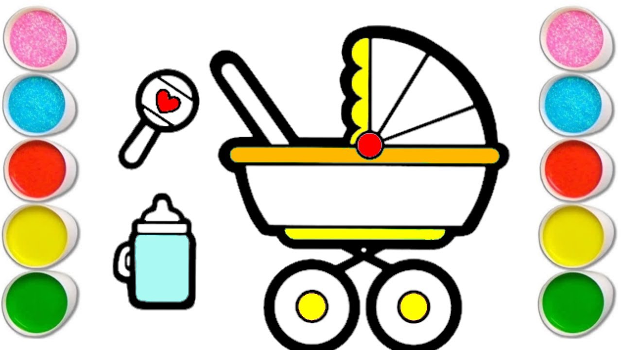 how to draw a cradle | Cradle Drawing, Painting and Colouring for kids ...