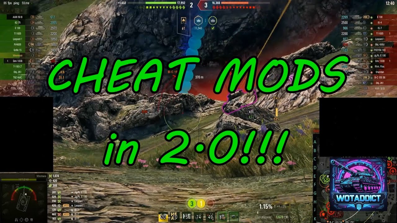 Cheat Mods in 2.0!!! (Wot Addict Global) - YouTube