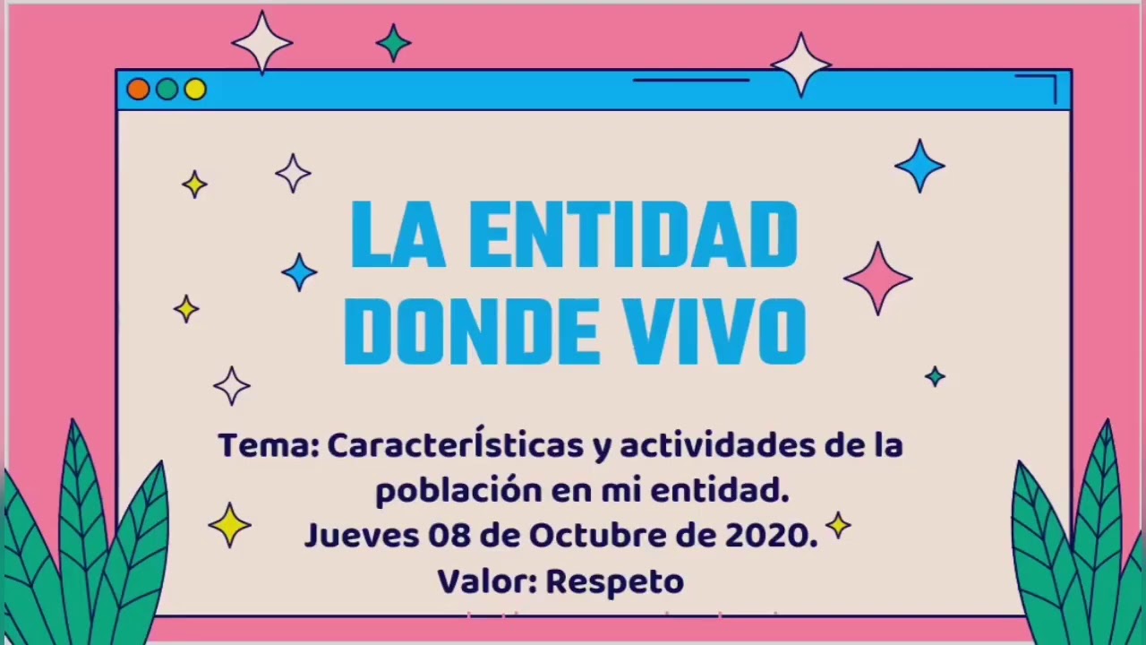La entidad donde vivo. Tema: Características y actividades de la ...