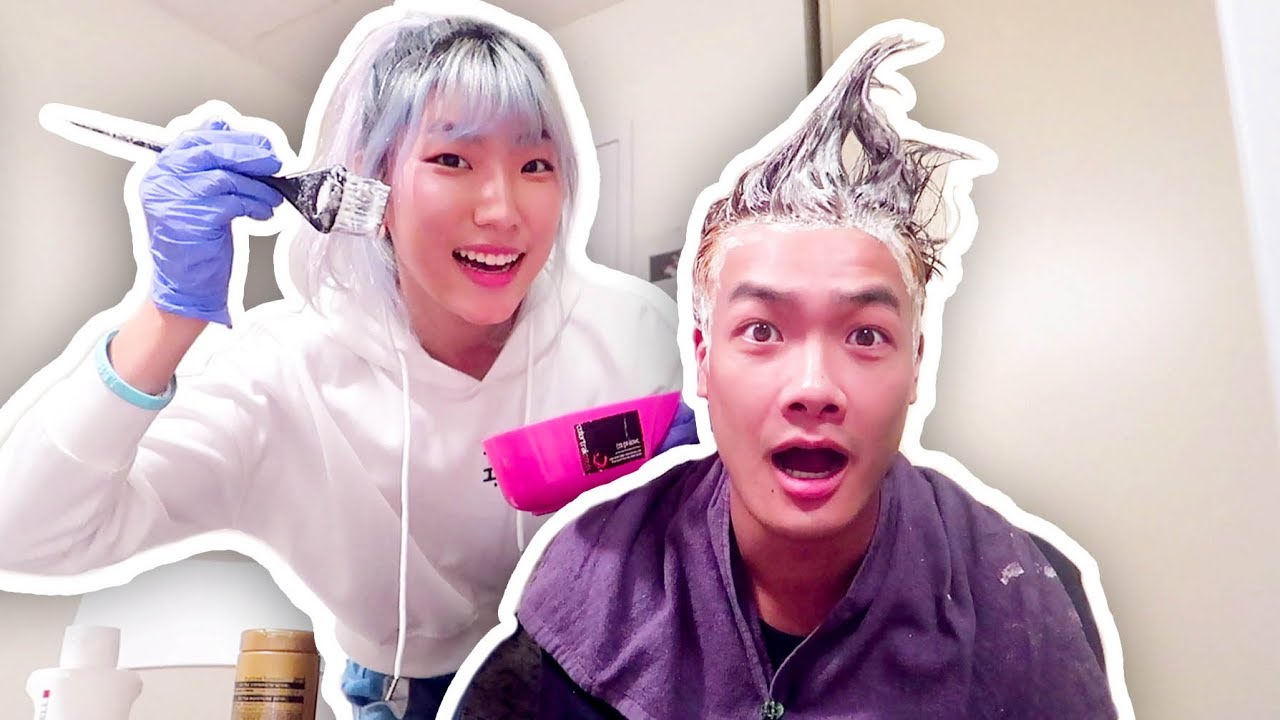 Bleaching JYP's Hair!!!!!! 😱😱😂😋 ft BTS idol dance (hilarious like a ...