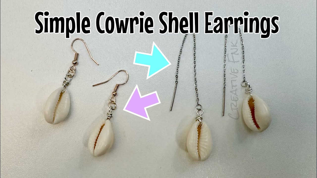 Make 2 x simple wire wrapped Cowrie Shell earring designs! - YouTube