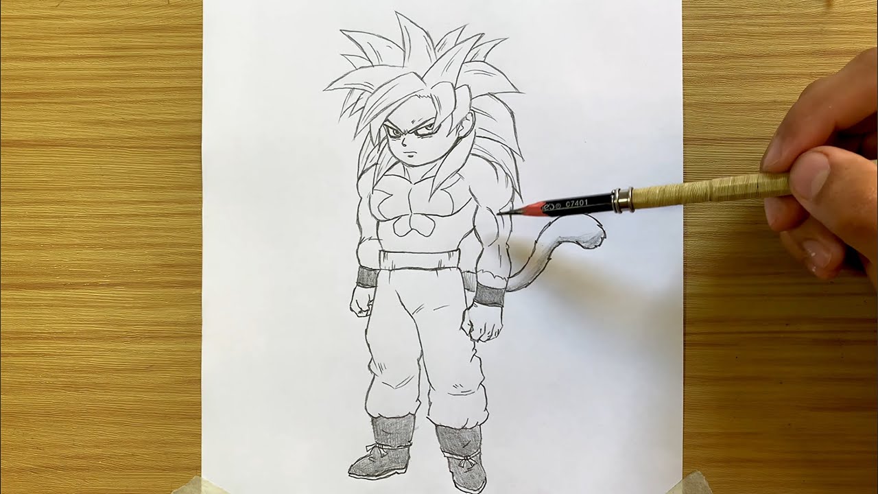 How to Draw Goku SSJ4 (Dragon Ball Daima) | Goku SSJ4 Full Body Step by ...