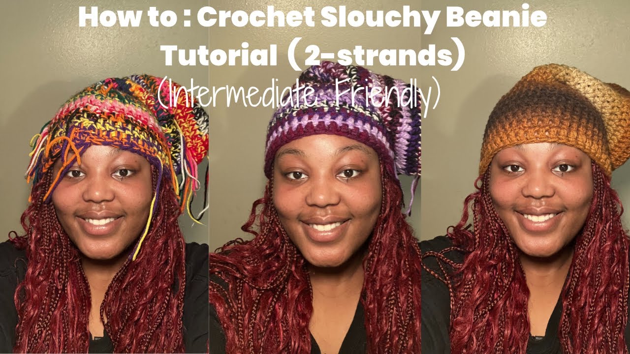 🧶 How to Crochet a 2-Tone Slouchy Beanie | Intermediate-Friendly ...