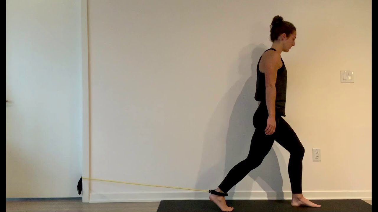 Resistance Band Reverse Lunge with High Knee - YouTube