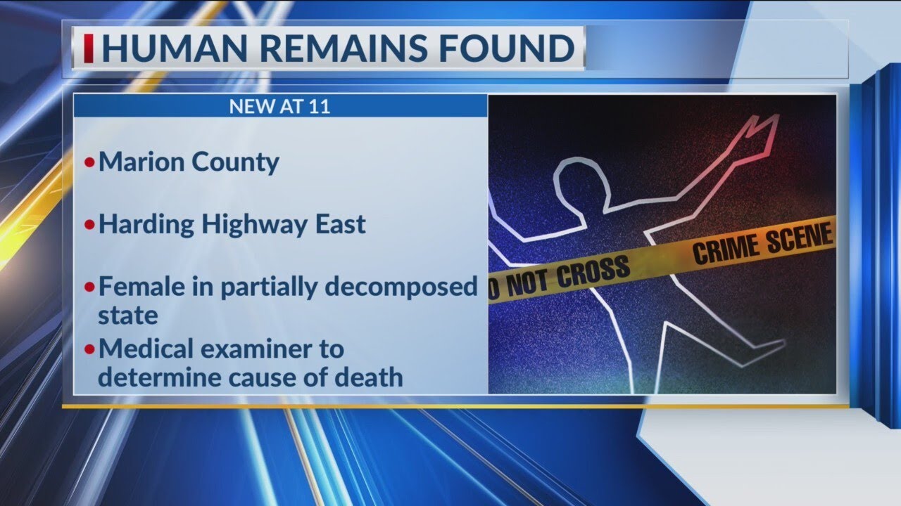 Unidentified female remains found in ditch in Marion County - YouTube