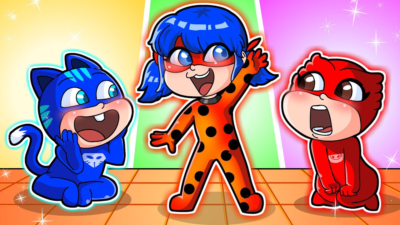 Wow!! Baby CATBOY really turned into Lady Bug?! trio of Owlette, Geko ...