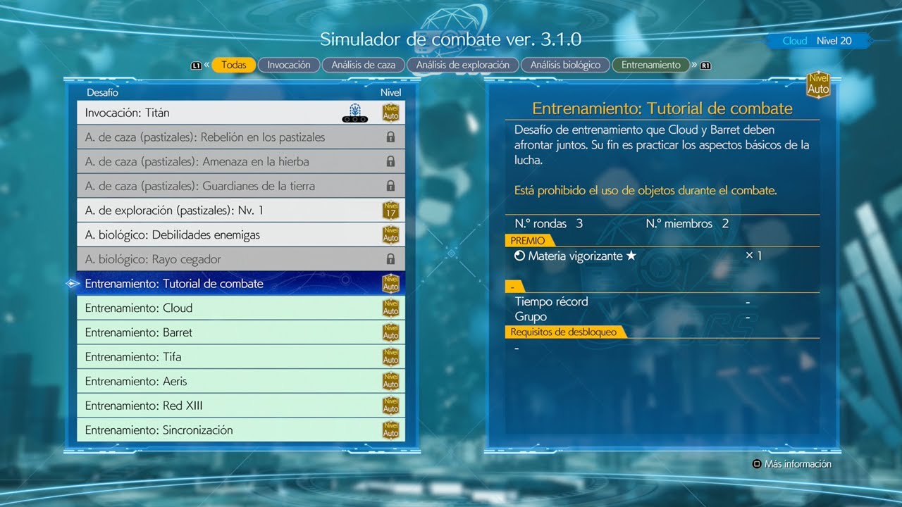 Final Fantasy VII Rebirth | Simulador de combate | Entrenamiento: Tutorial de combate - YouTube