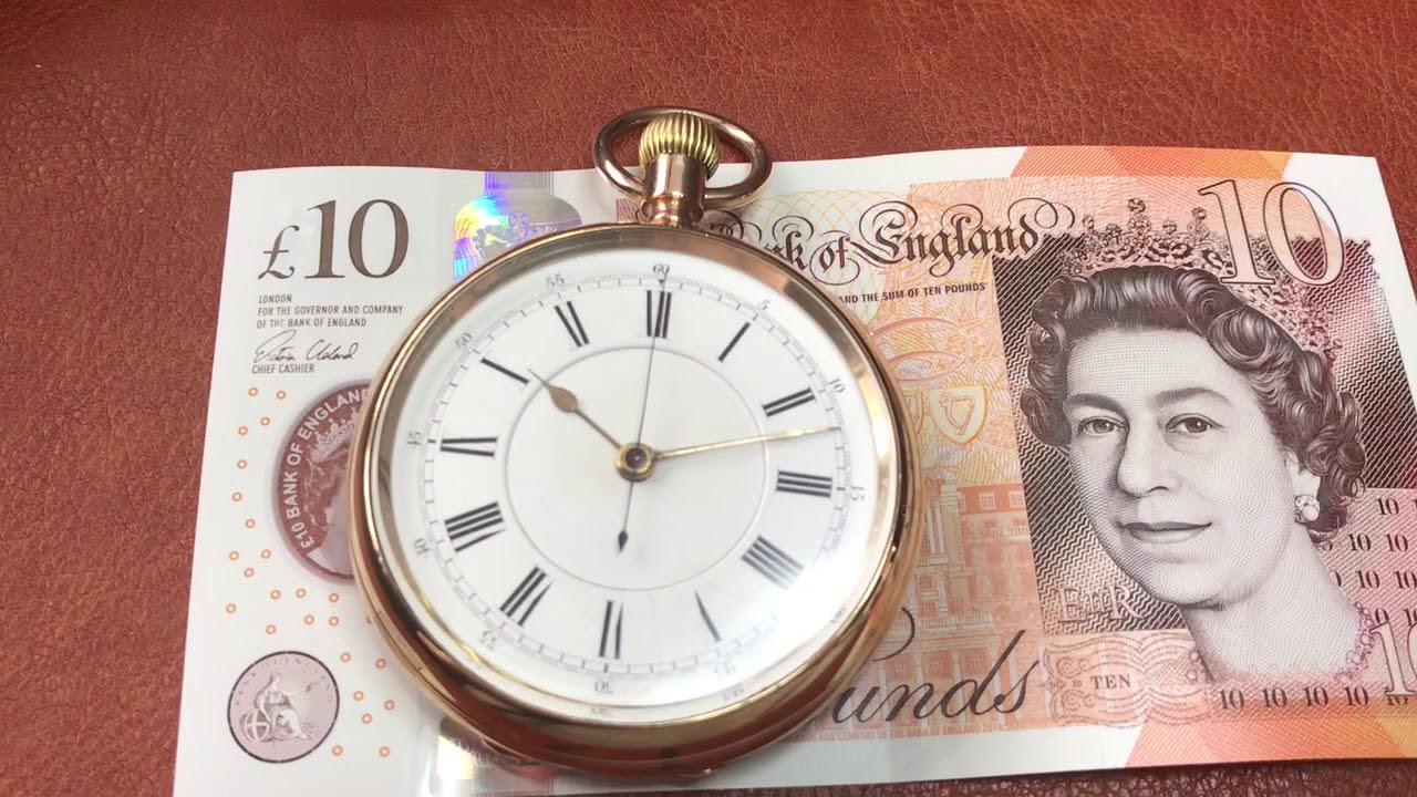Pocket watch gold plated CENTRE SECONDS CHRONOGRAPH - YouTube