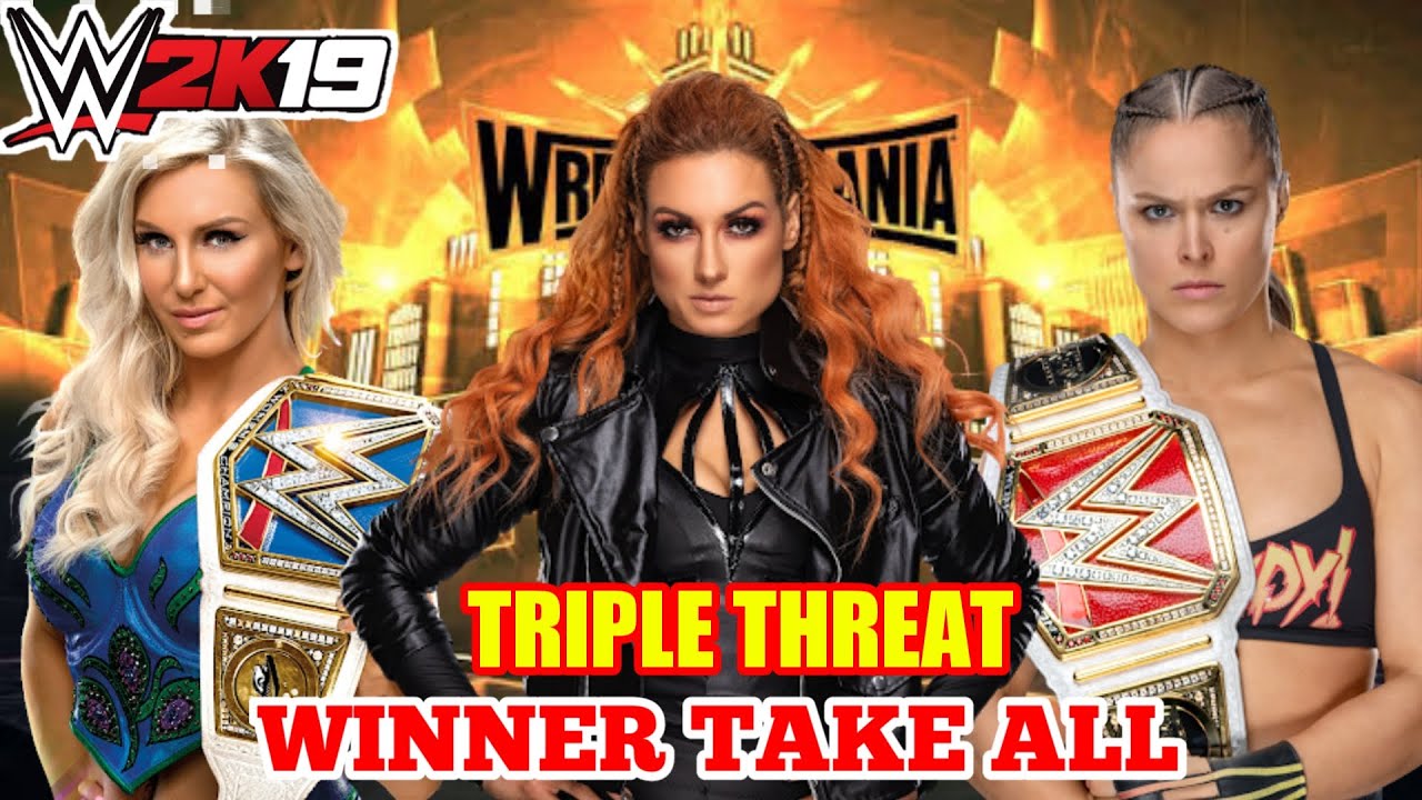WrestleMania 35 Main Event Match || Becky Lynch VS Ronda Rousy VS ...
