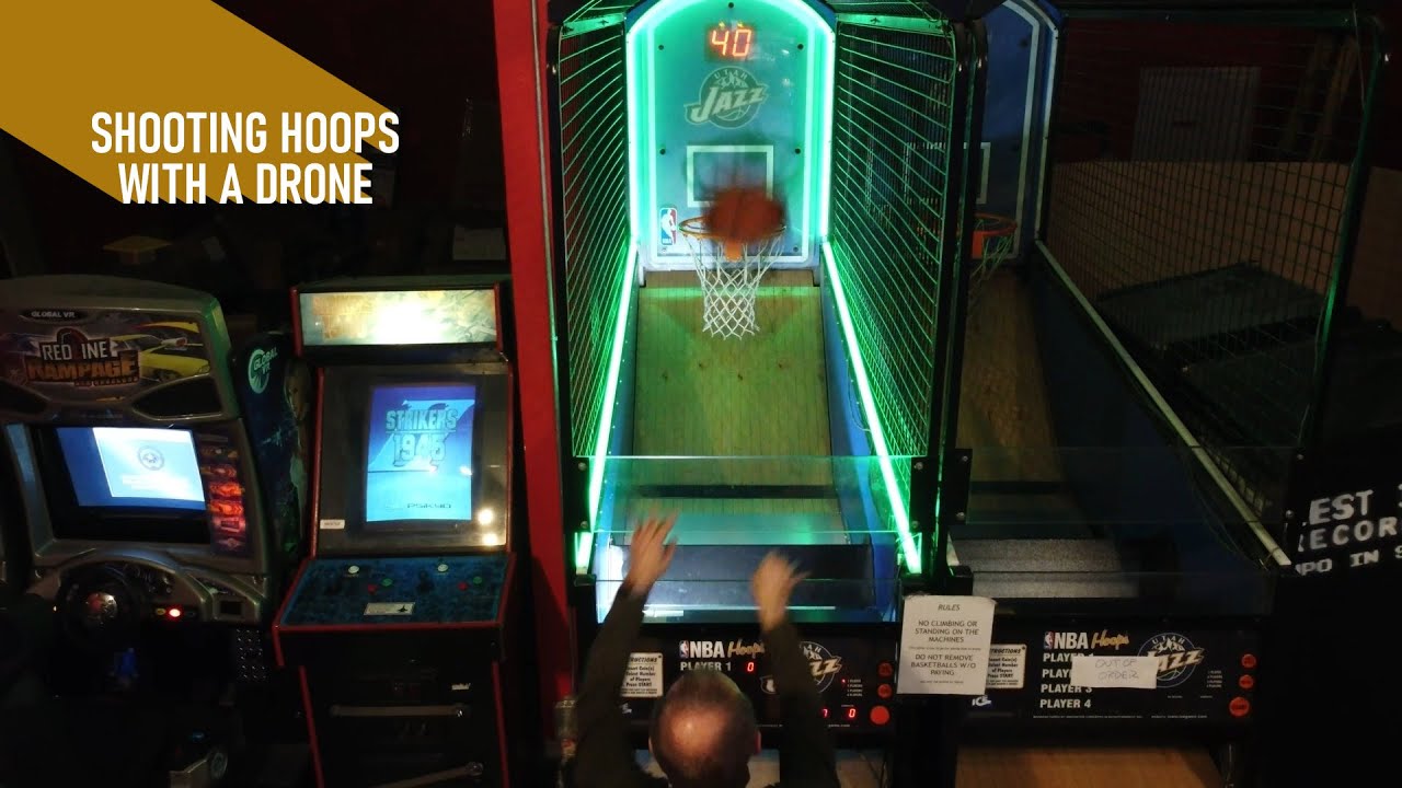 A Quick Game Of NBA Hoops Arcade Basketball, Filmed With A Drone - YouTube
