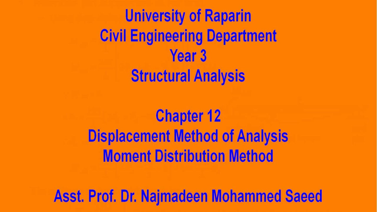 Structural Analysis: Chapter 12 Displacement Method of Analysis Moment ...