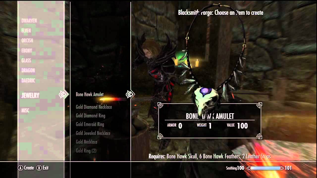 Skyrim: Dawnguard DLC - Bone Hawk Amulet - YouTube