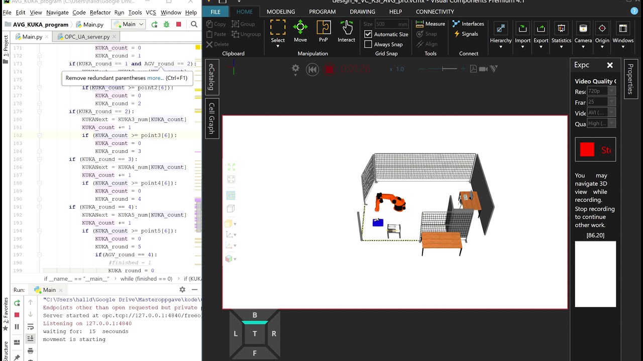 Screen recording of the AGV program - YouTube