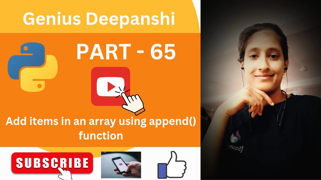 To Add Items In An Array Using Append Function In Python Youtube