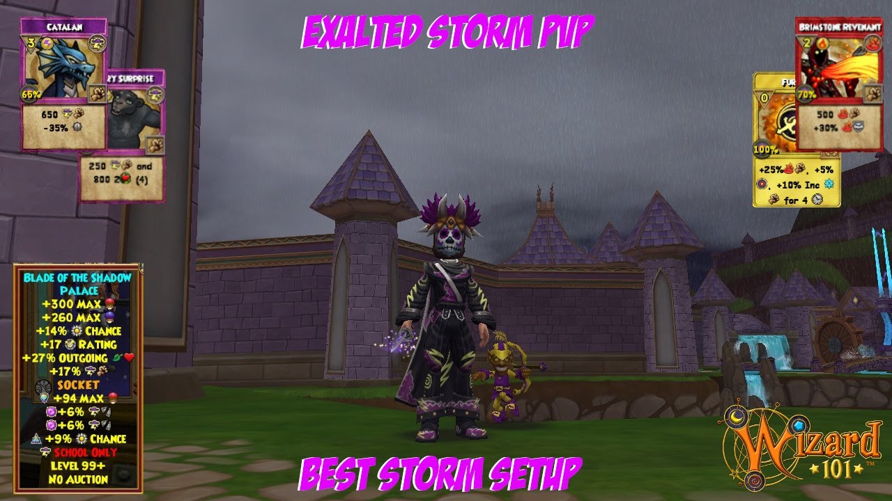 Wizard101 Exalted Storm PVP- Storms Best Setups + Match - YouTube