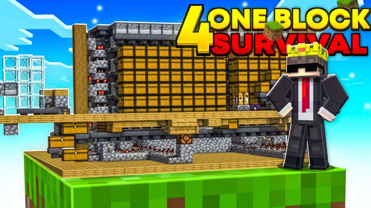 I Built the Best Storage Farm In One Block Minecraft - YouTube