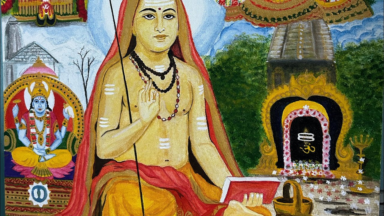 How to draw adi Shankaracharya by sarada arts - YouTube