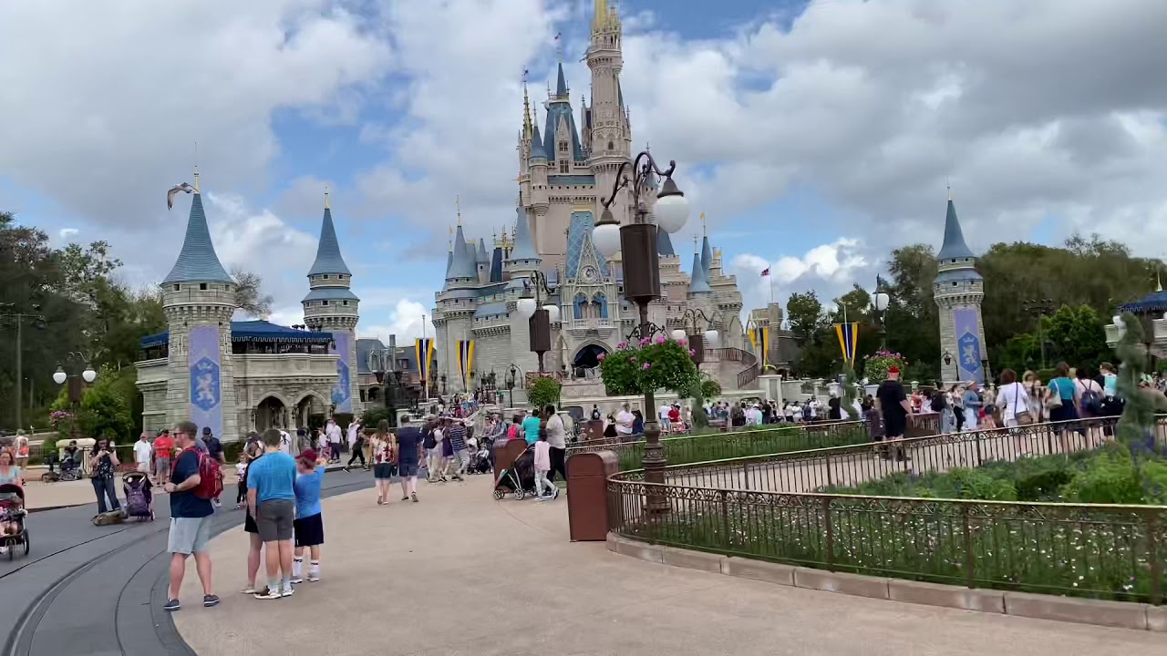 Disneyworld Castle and Main Street View - YouTube