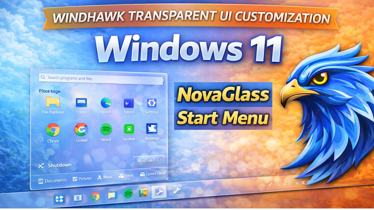 NovaGlass Start Menu – Windows 11 Windhawk Transparent UI Customization ...