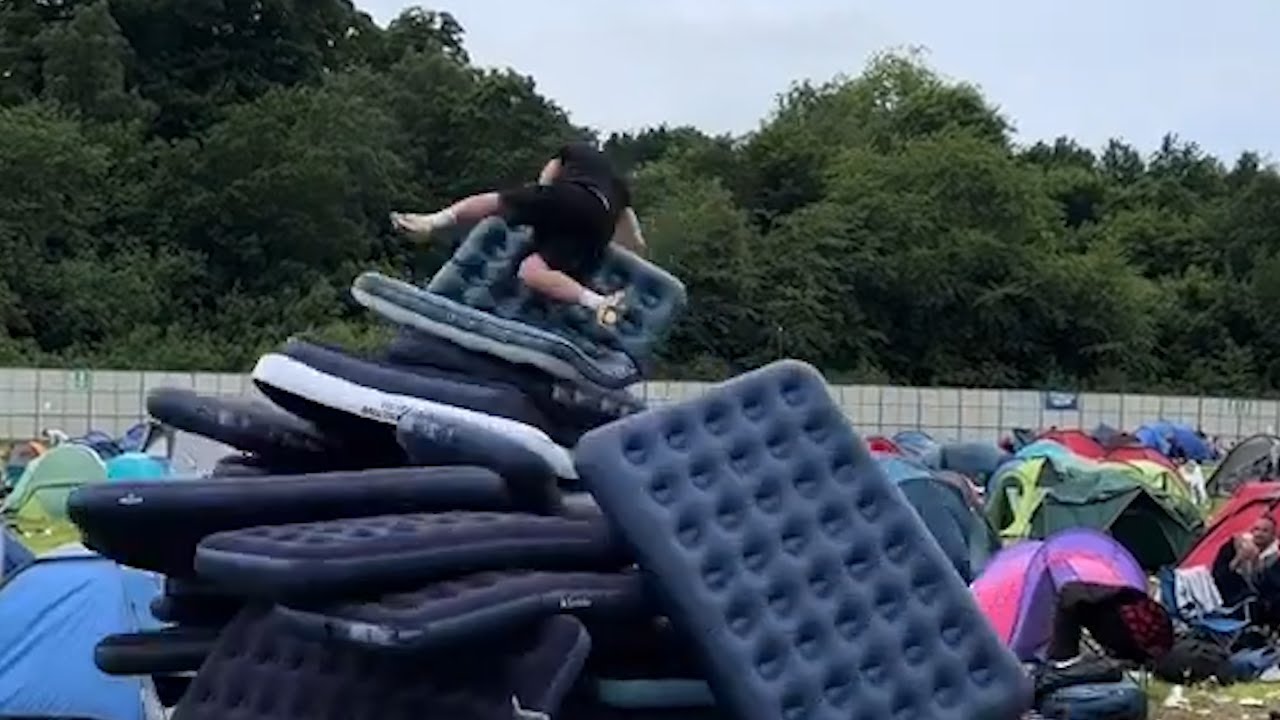 Inflatable Mattress Mayhem at Belvoir Castle - YouTube