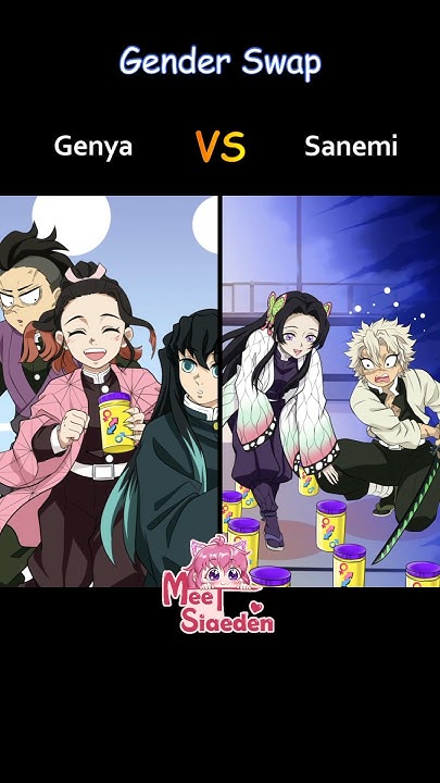 GENDER SWAP♀️🔁♂️ Genya VS Sanemi | #KimetsuNoYaiba 性別交換 #DemonSlayer ...