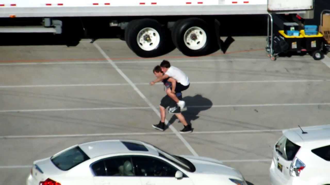 Sandy Beales giving Josh Devine a Piggyback ride - YouTube