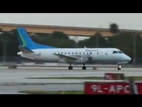 SkyBahamas Saab 340 Takeoff from Ft. Lauderdale on 09L - YouTube