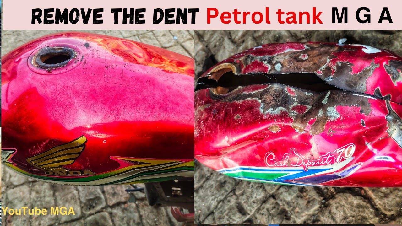 A simple procedure for removing a dent from a petrol tank - YouTube
