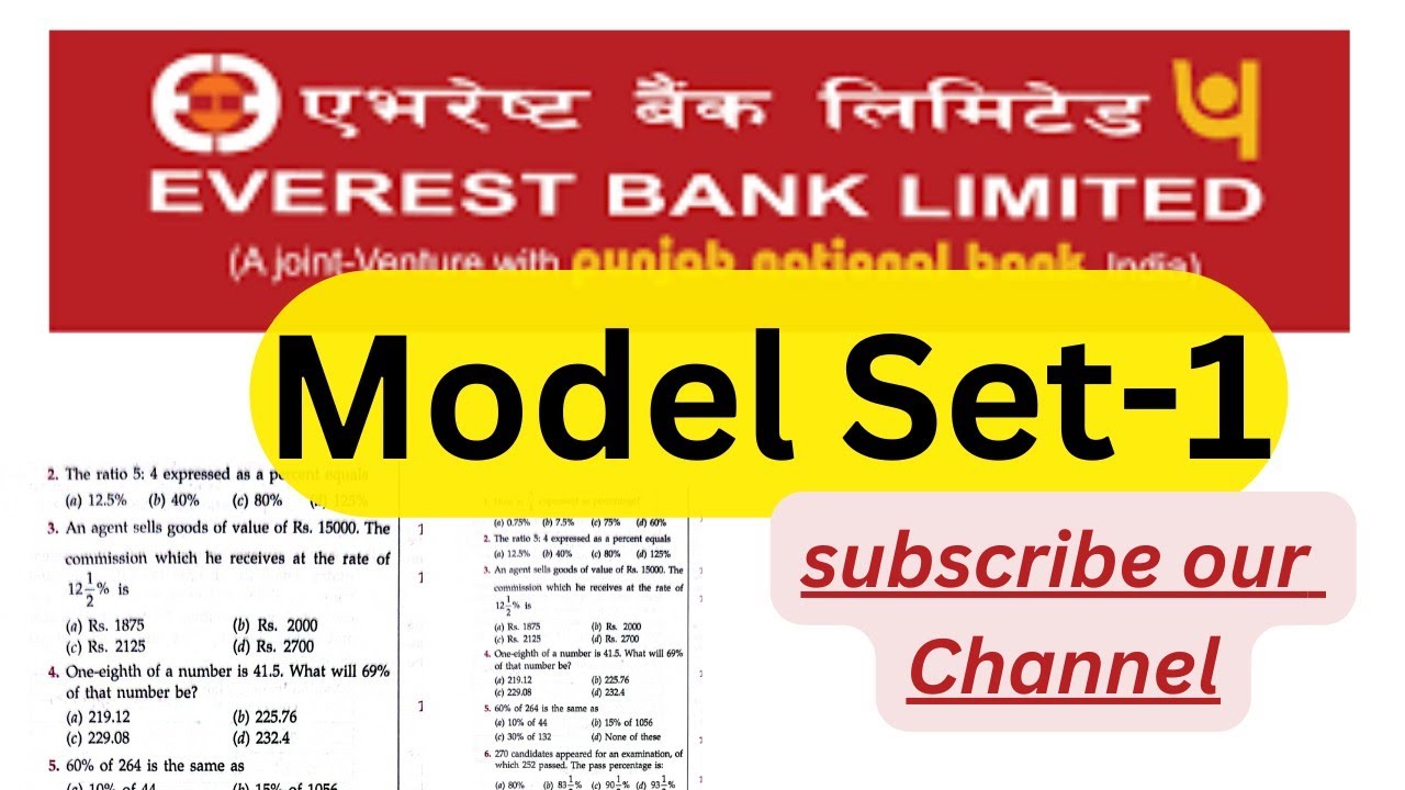 Everest Bank Exam Question || Everest Bank Model Question Set 1 ...
