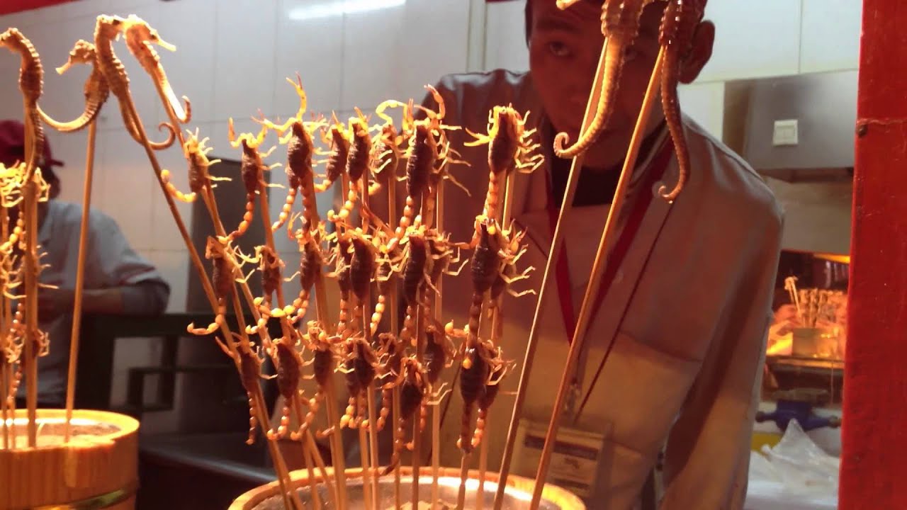 Scorpion BBQ in the streets of Beijing - YouTube