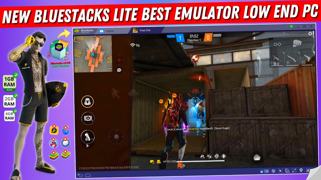 (New) Bluestacks Lite Best Version For Free Fire Low End PC | Best ...